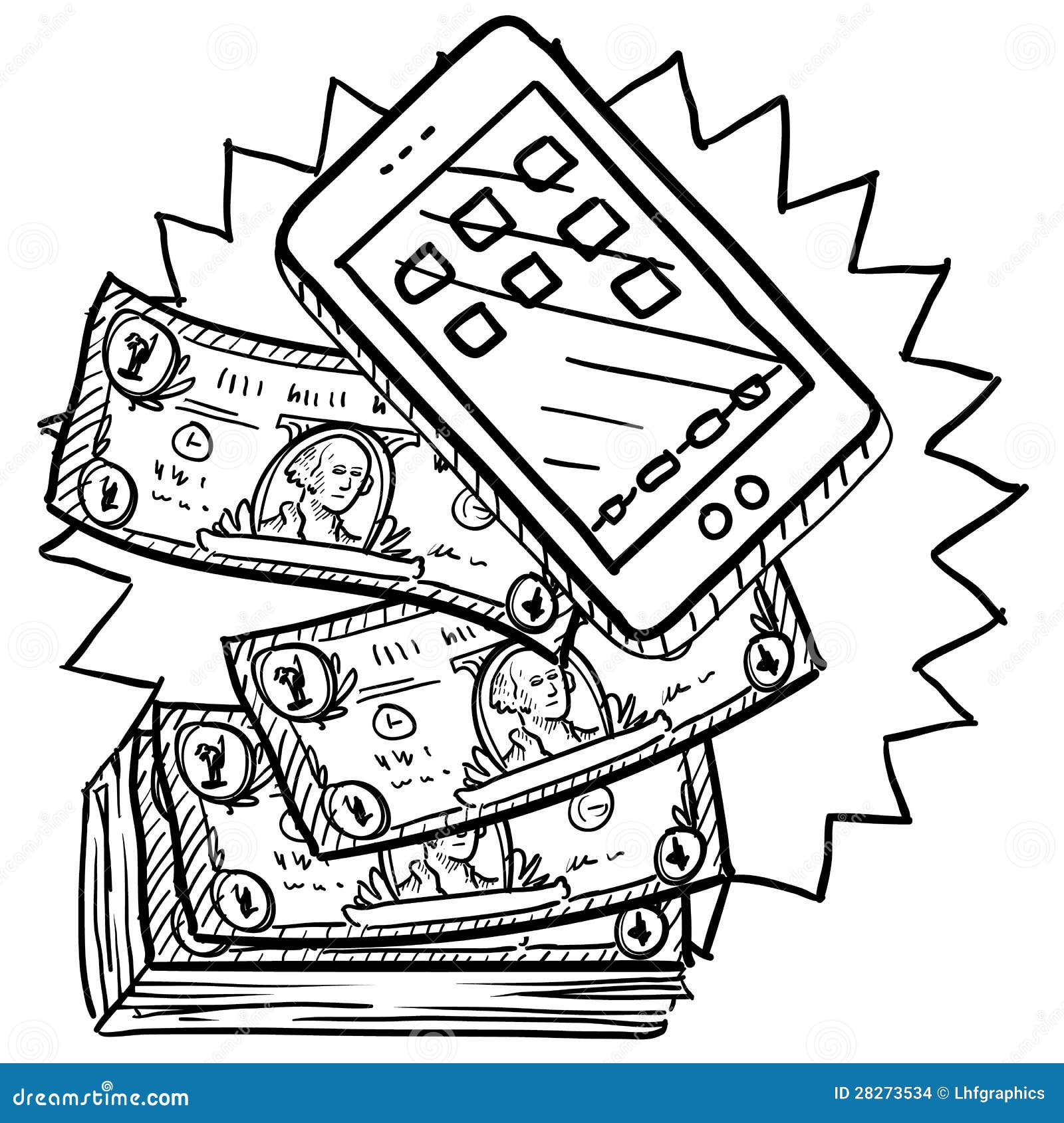 Cell Phones Are Expensive Sketch Vector Illustration | CartoonDealer ...