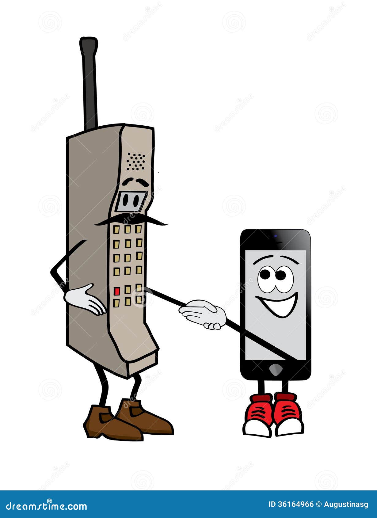 Cell phones shaking hands stock illustration. Illustration of iphone ...