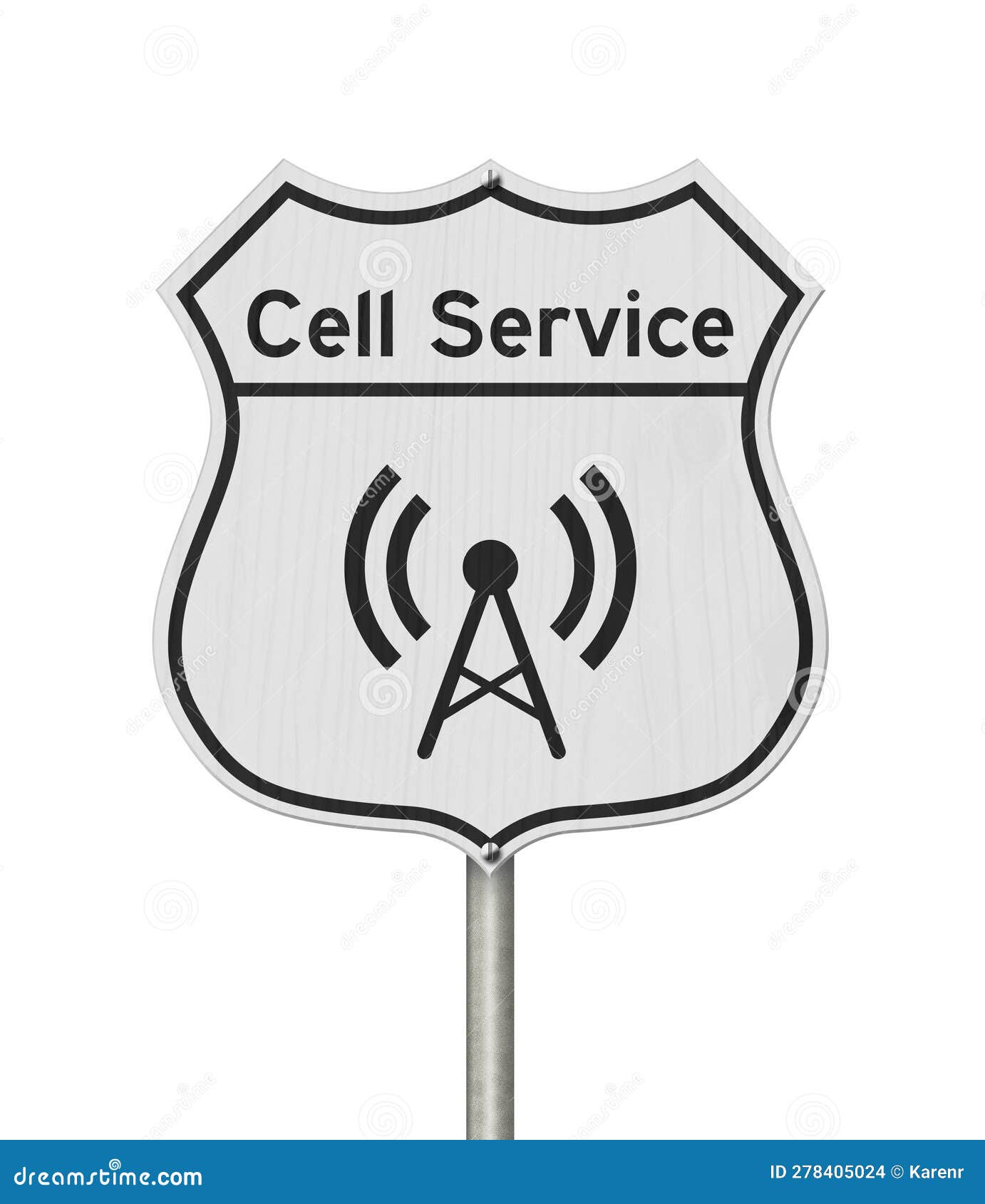 Cell Service Message on White Highway Stop Sign Stock Photo - Image of ...