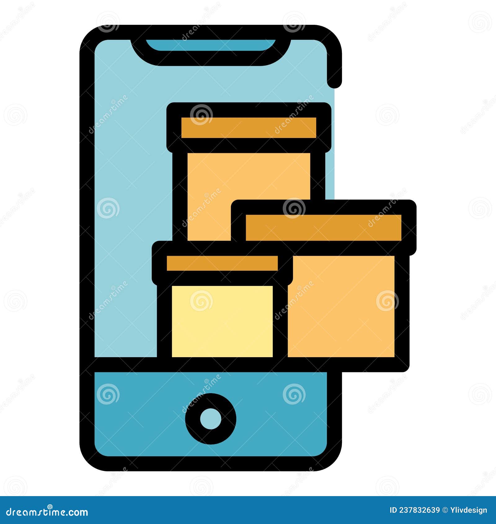 Cell Shop Store Icon Color Outline Vector Stock Vector - Illustration ...