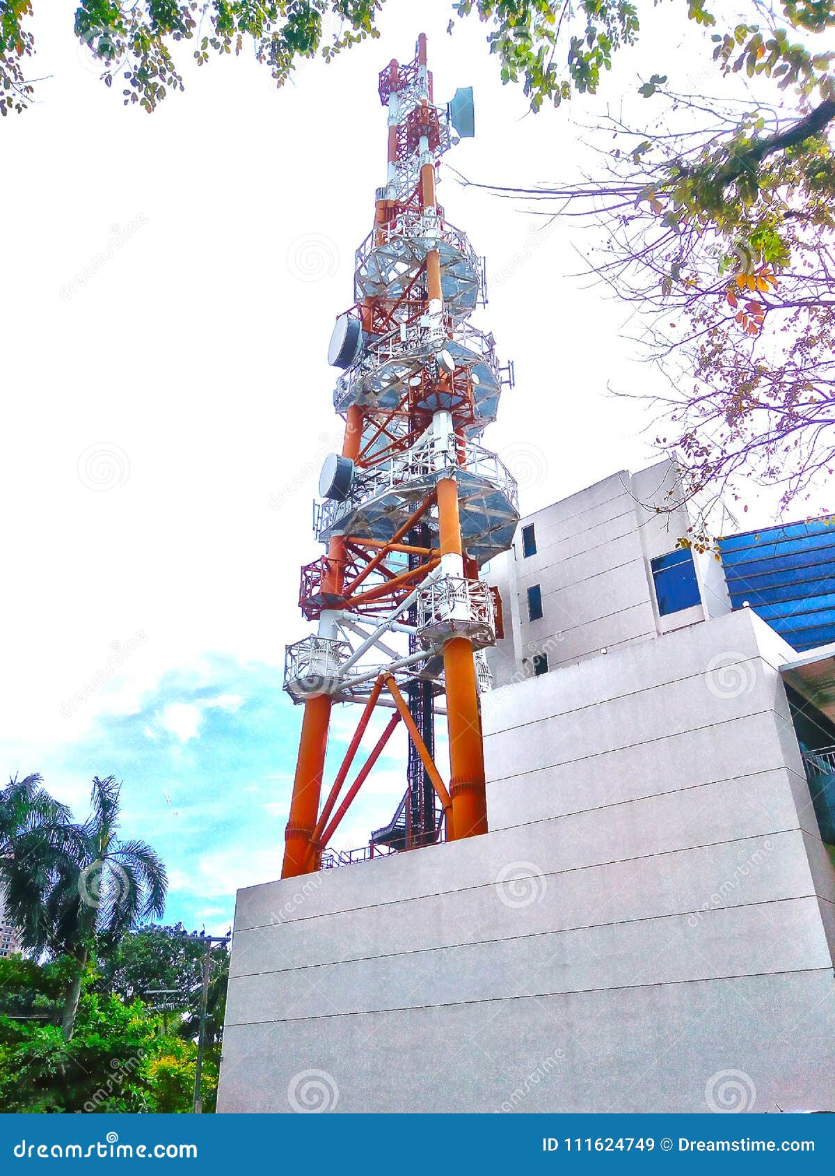 Globe Cell Site in the City Stock Image - Image of cell, city: 111624749