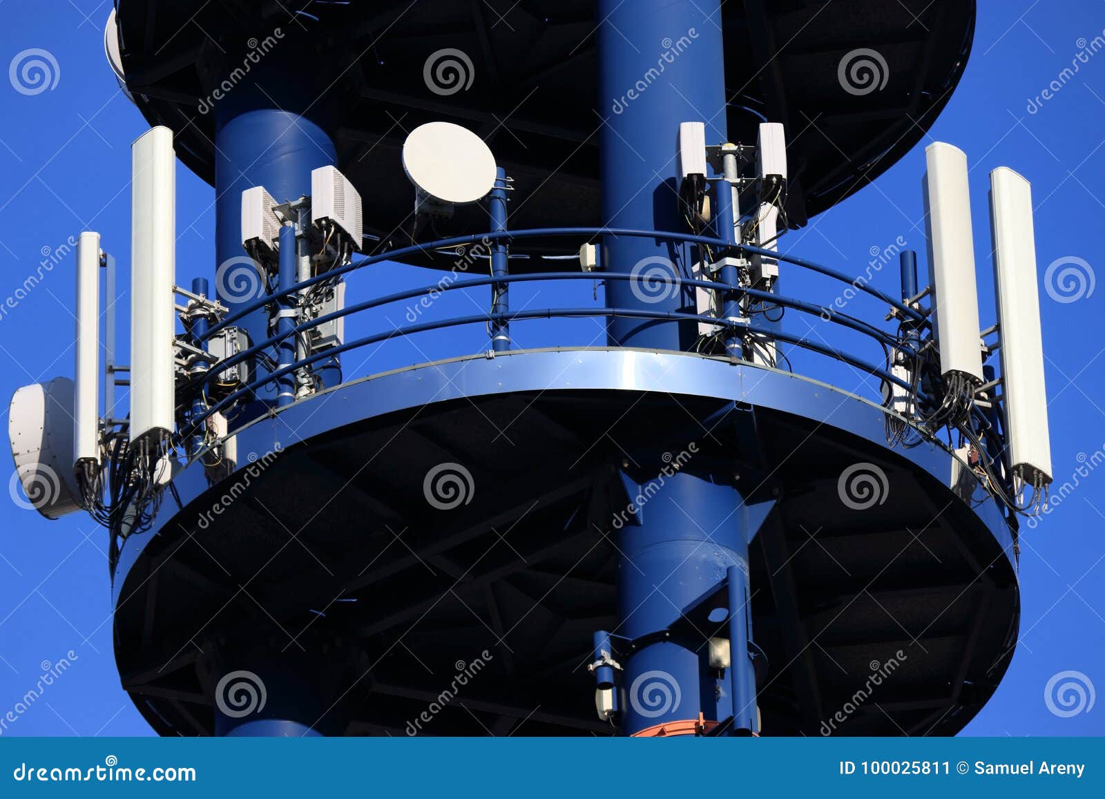 Cell site or cell tower stock image. Image of industrial - 100025811
