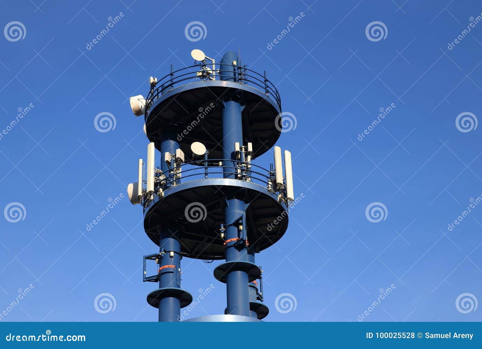 Cell site or cell tower stock photo. Image of telecom - 100025528