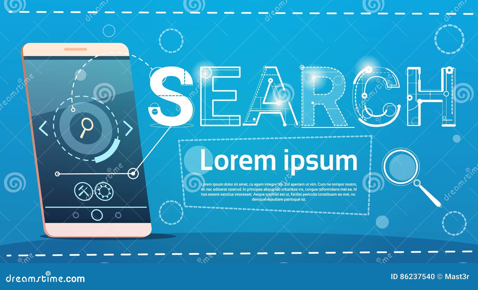 Cell Smart Phone Search Data Internet Concept Stock Vector ...