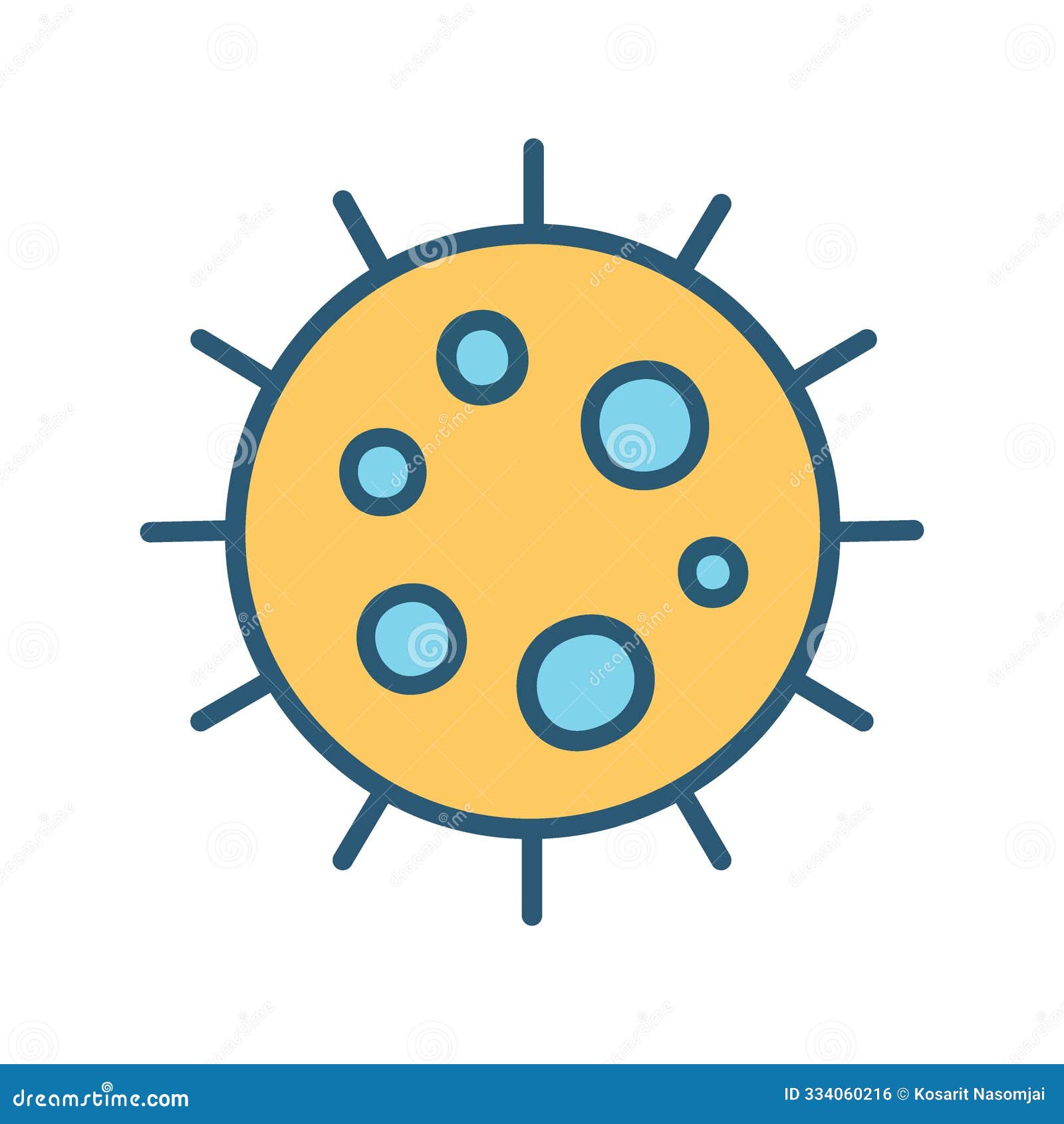 Cell with Spikes. Illustration of a Round Cell with Multiple Spikes and ...