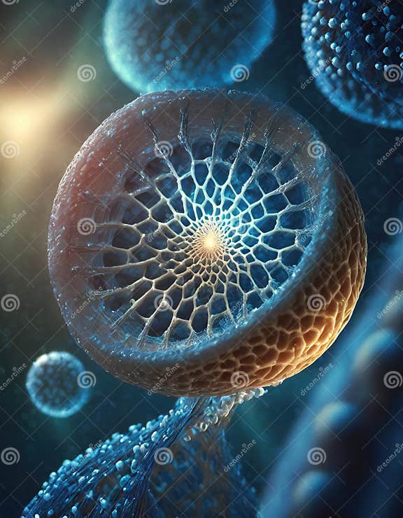 Cell Structure, Abstract Underwater Background with Bubbles Stock ...