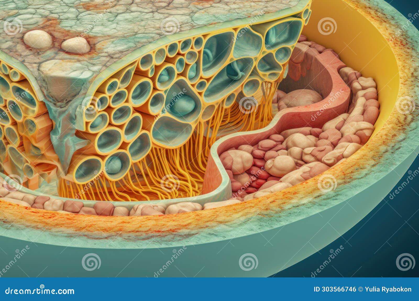 Cell Structure Digital Art. Generate AI Stock Illustration ...