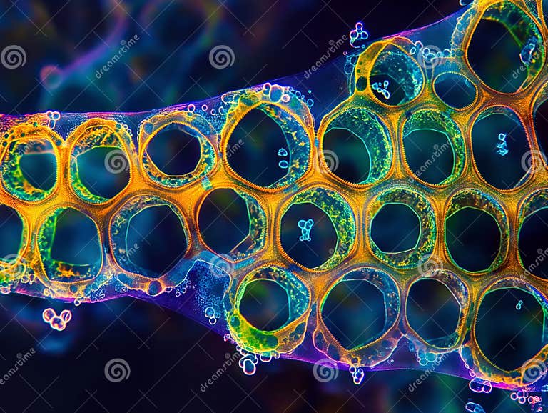 Cell Structure Plant View Of The Leaf Surface Showing Plant Cells Under The Microscope Stock