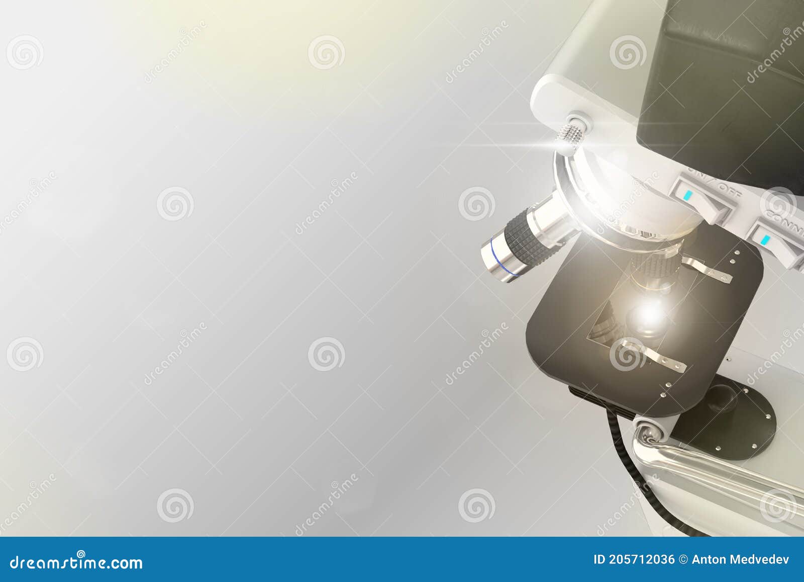 Microbiology Discovery Concept, Object 3D Illustration Of Laboratory ...