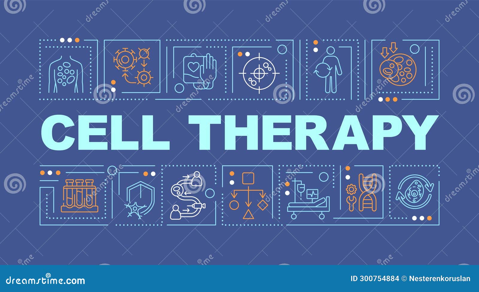 Cell Therapy Text with Creative Thin Linear Icons Stock Vector ...