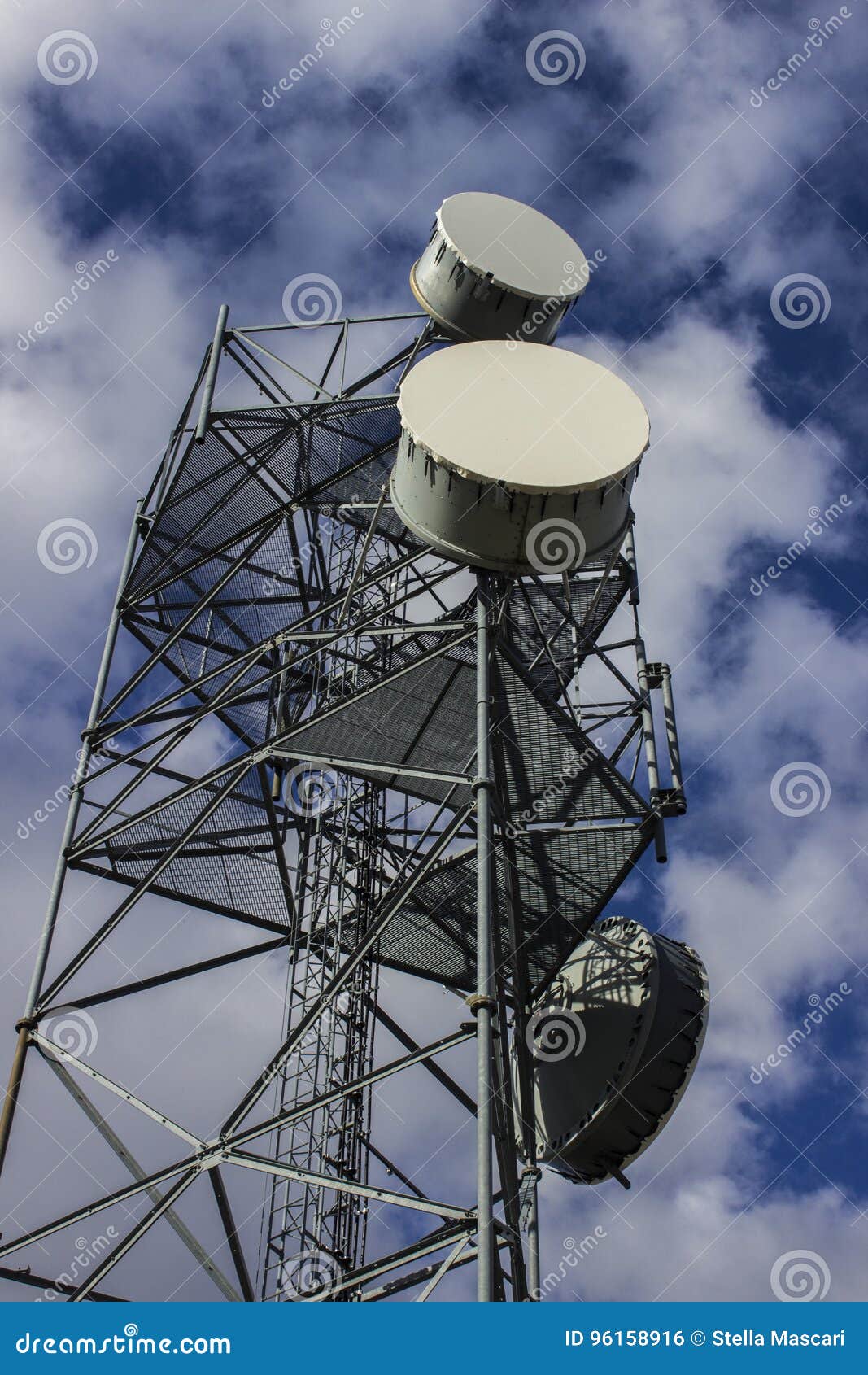 Cell Tower from Below stock photo. Image of handheld - 96158916