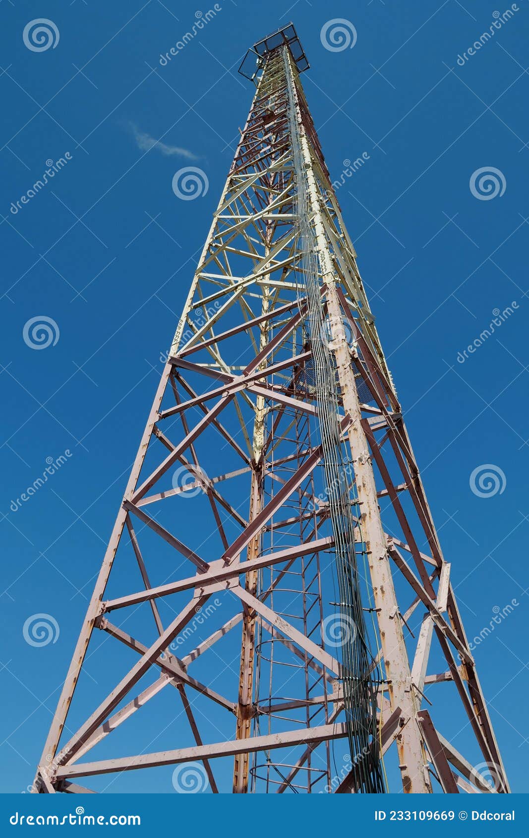 Cell Tower on Blue Background Stock Image - Image of electromagnetic ...