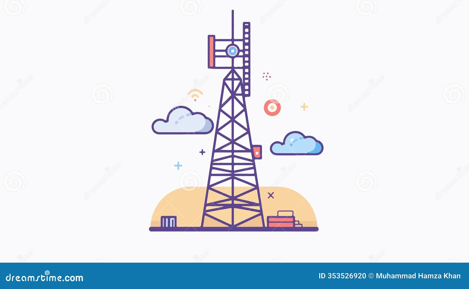 Cell Tower Communication Icon Symbolizing Connection and Technology ...