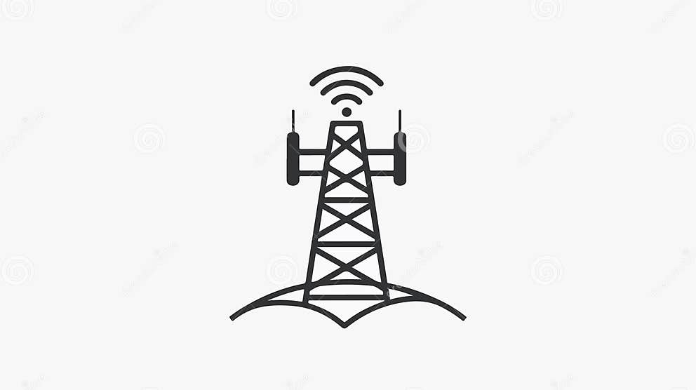 Cell Tower Communication Icon Symbolizing Connection and Technology ...
