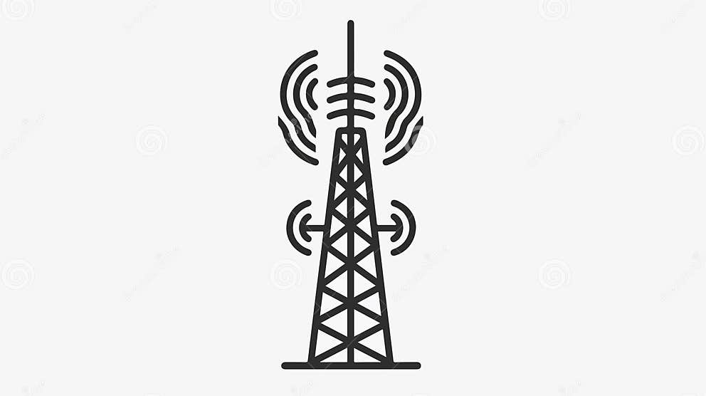 Cell Tower Communication Icon Symbolizing Connection and Technology ...