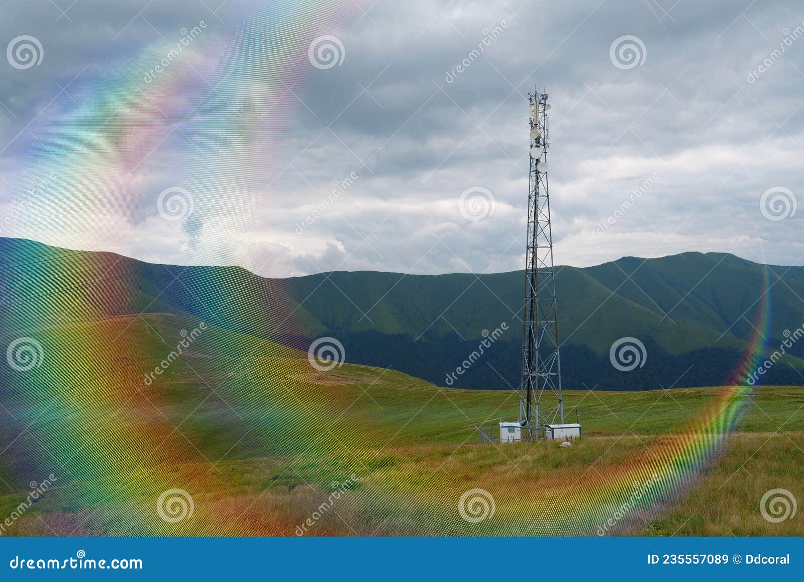 Cell Tower and Storm Clouds in the Mountains Stock Image - Image of connection, mountains: 235557089