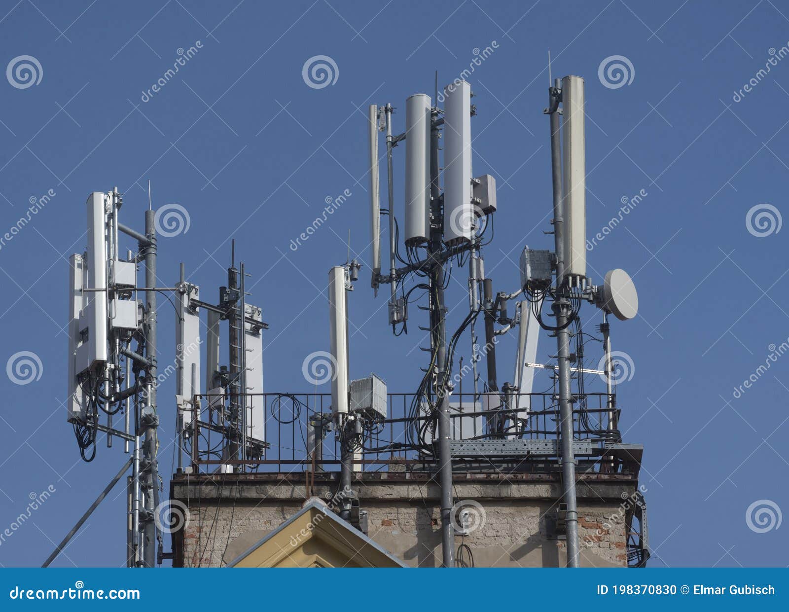 Cell Tower in a Mobile Network Stock Photo - Image of reception ...