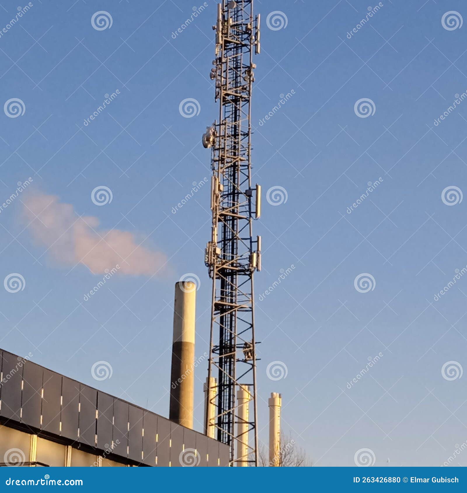 Cell Tower in a Mobile Network Stock Photo - Image of directional ...