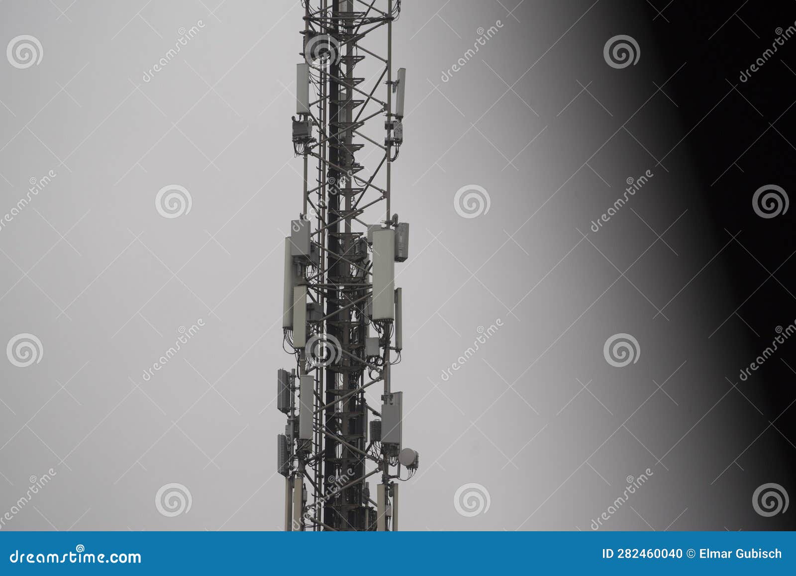 Cell Tower in a Mobile Network Stock Photo - Image of engineering ...