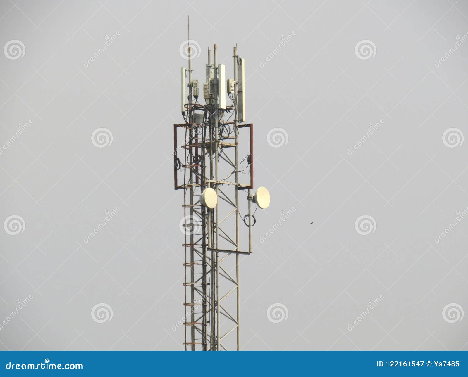 Cell Tower Radio Mast with Installed Electronic Equipment for Cellular ...