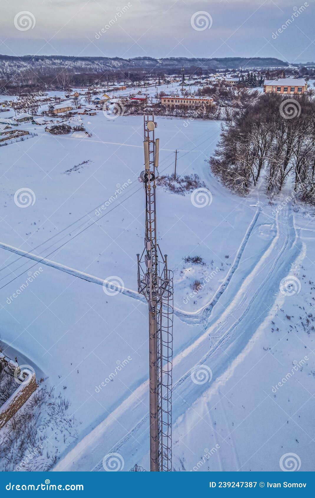 Cell tower in rural areas stock image. Image of season - 239247387