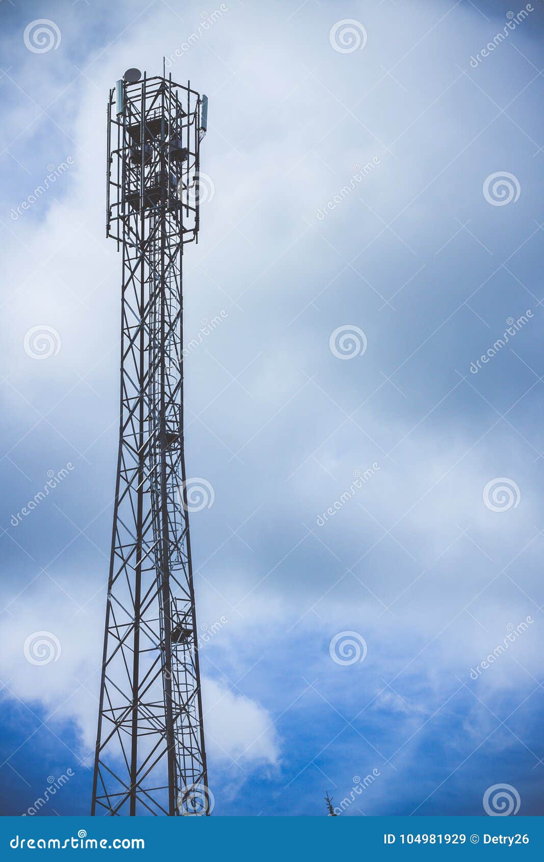Cell Tower Structure To Enhance Cellular Network Communications. Stock ...