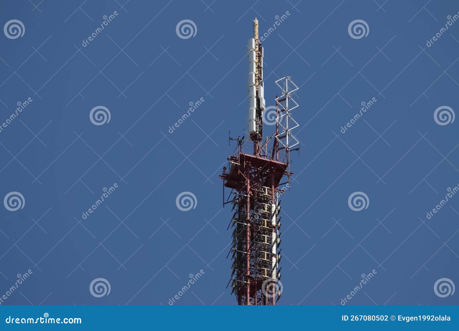 Cell Tower Top with Antennas Stock Photo - Image of station ...