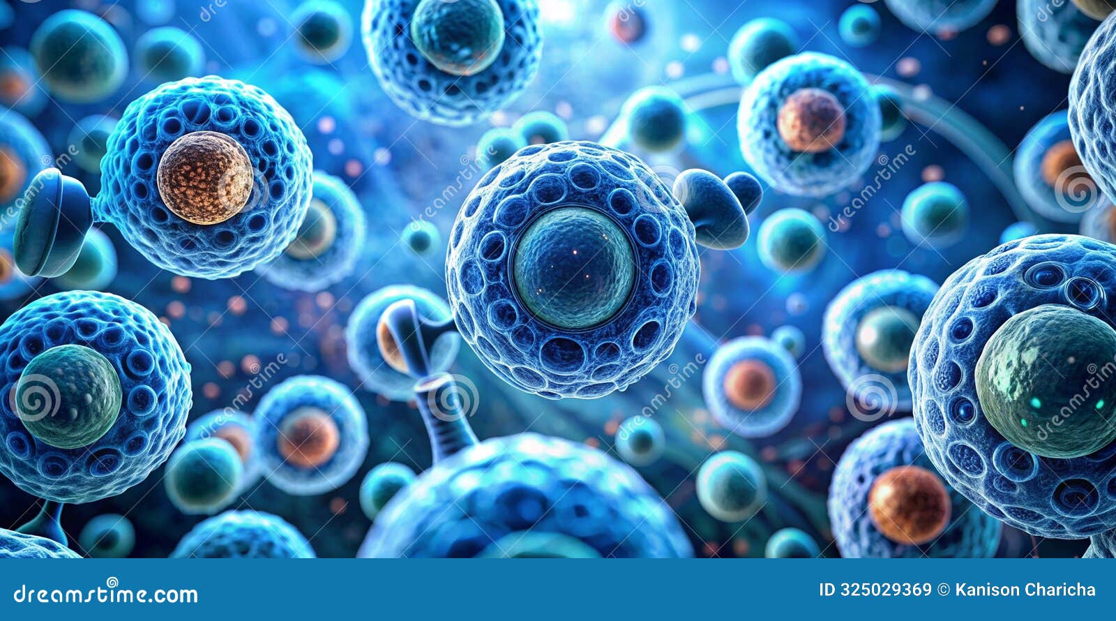 Cell Under the Microscope Biological Matter Close Up Generative AI ...