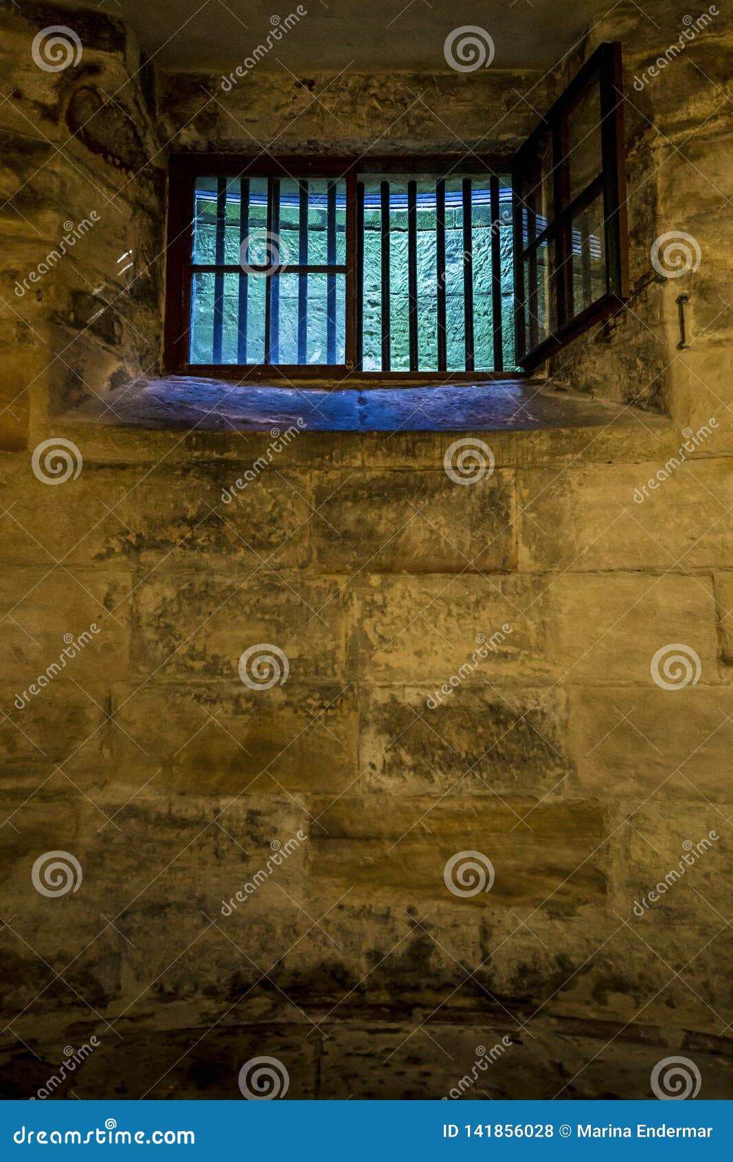 Cellar with barred window stock photo. Image of dangerous - 141856028