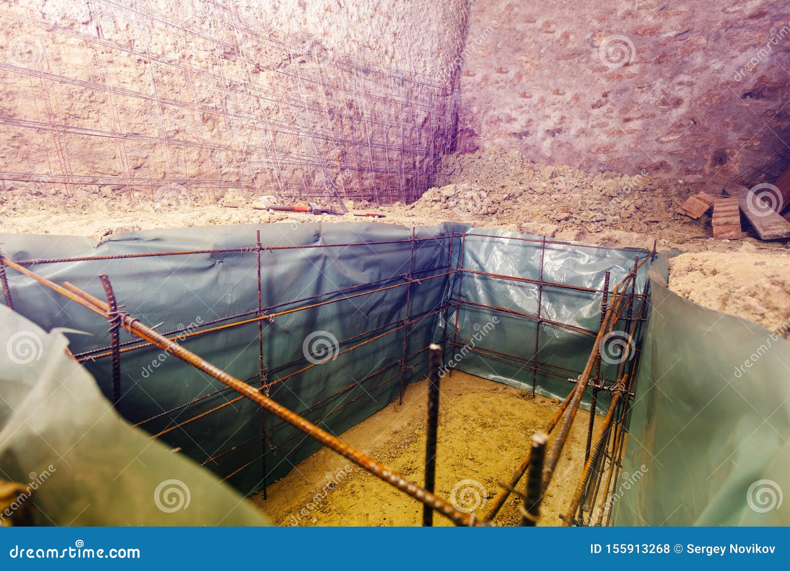 Cellar Basement Framework for Pouring Concrete Wall Stock Photo - Image ...