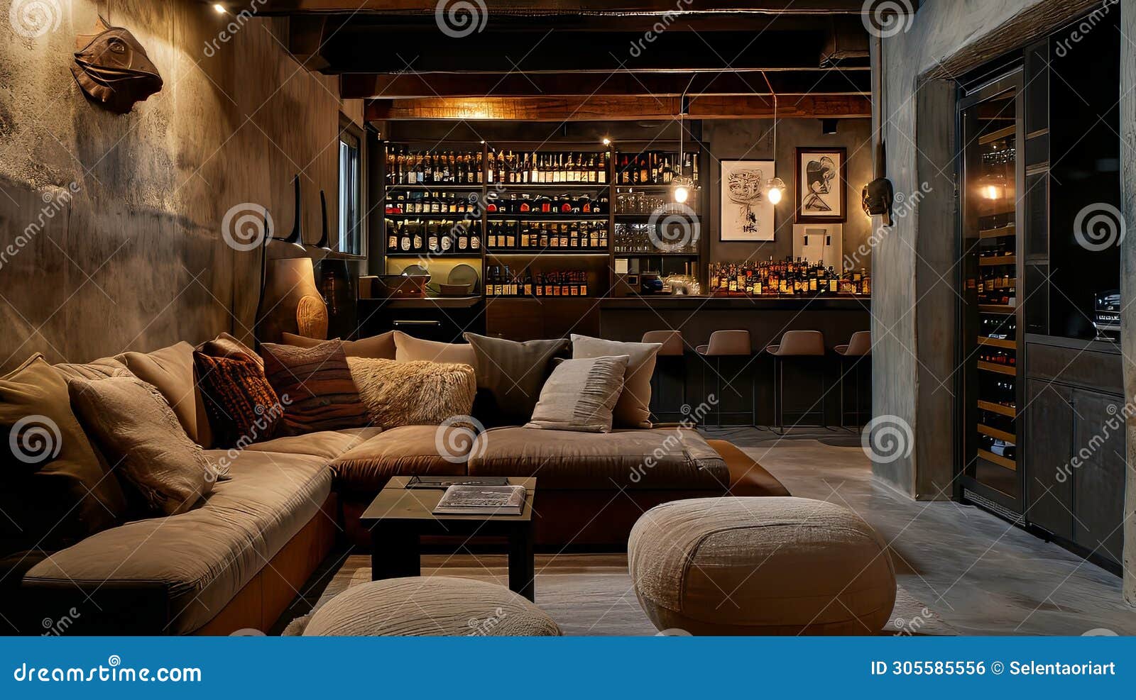 Cellar Lounge Ambiance stock illustration. Illustration of contemporary ...