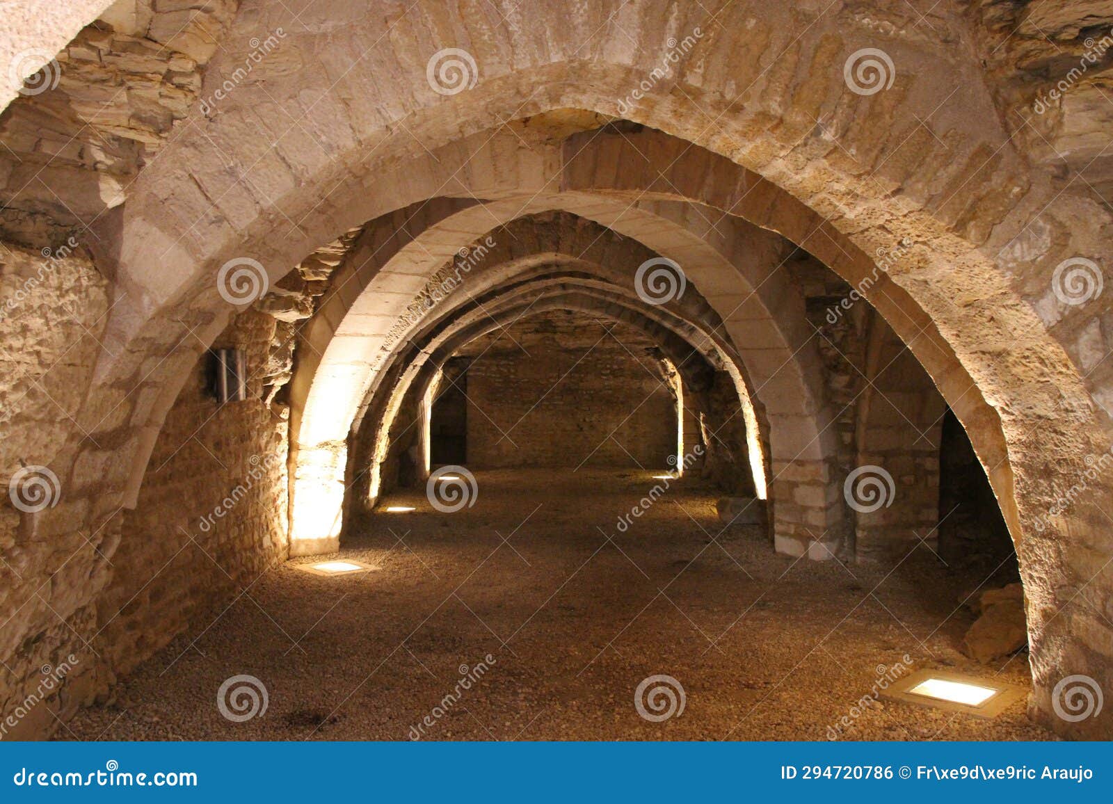 Cellar in a Medieval Abbey in Maillezais in Vendée (france) Stock Photo ...