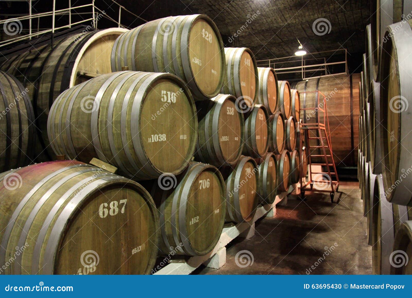 The cellars of the winery stock photo. Image of beverage - 63695430