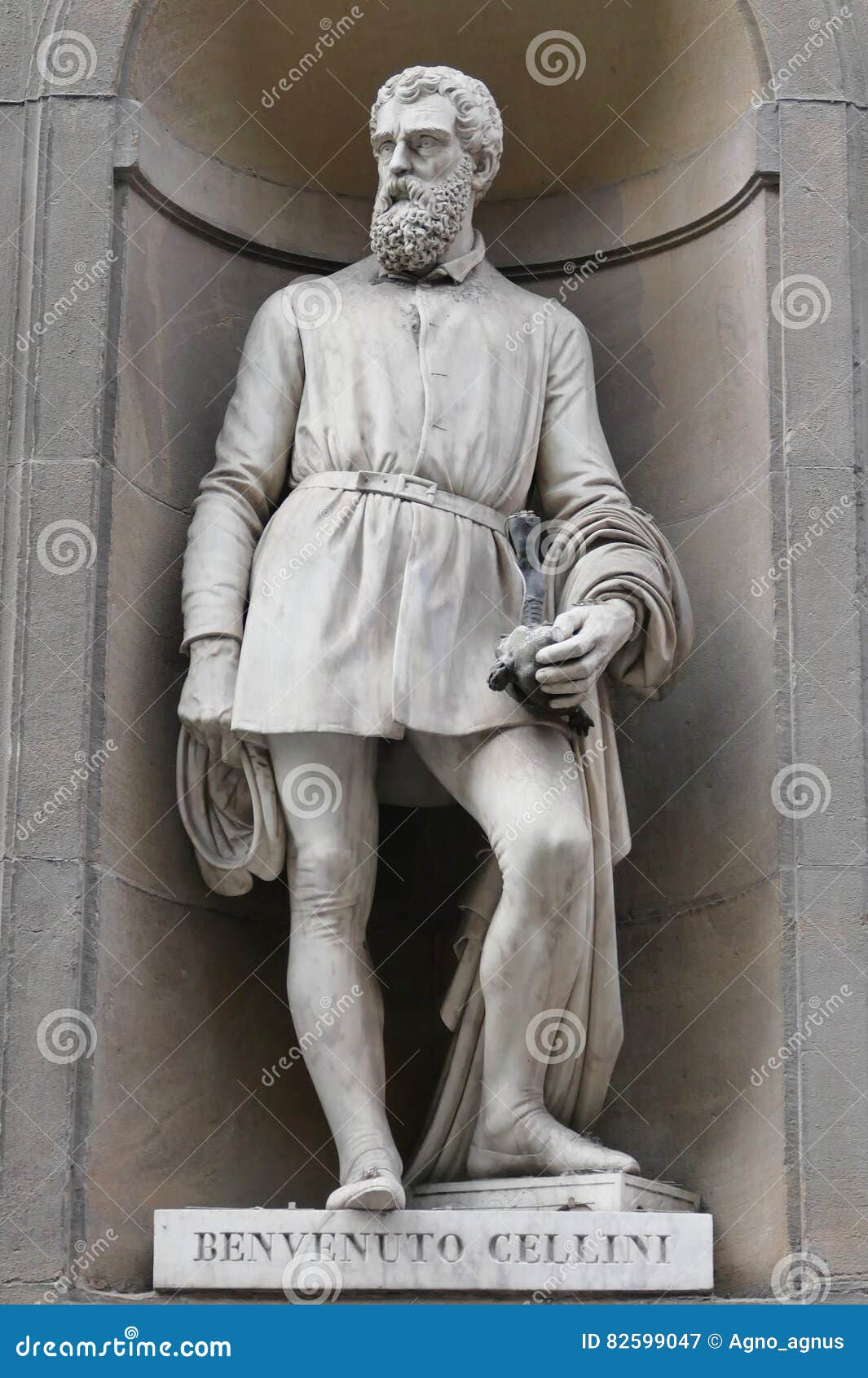 Cellini Statue Florence, Tuscany, Italy Stock Image - Image of ...