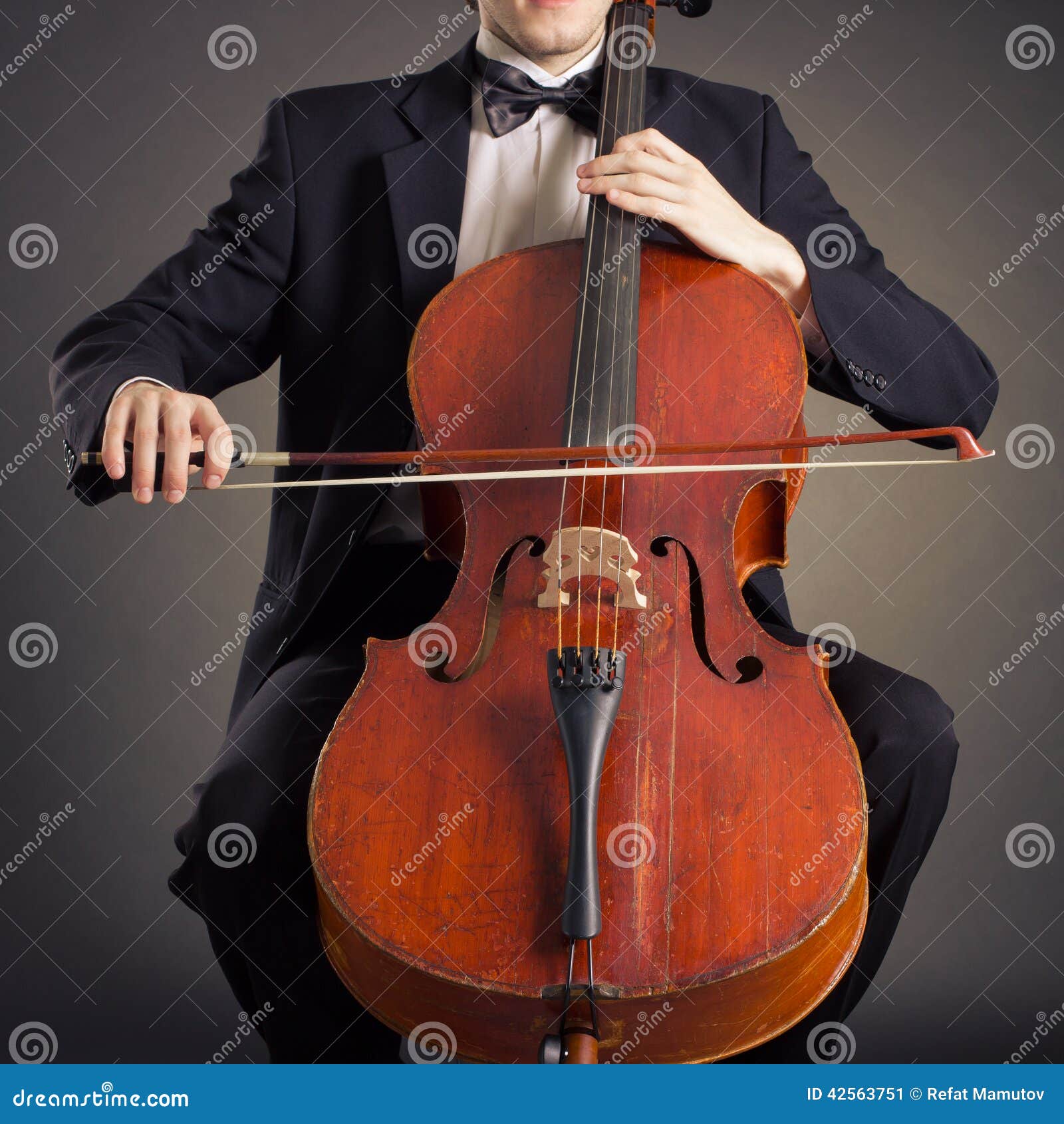 Cellist playing on cello stock image. Image of concept - 42563751