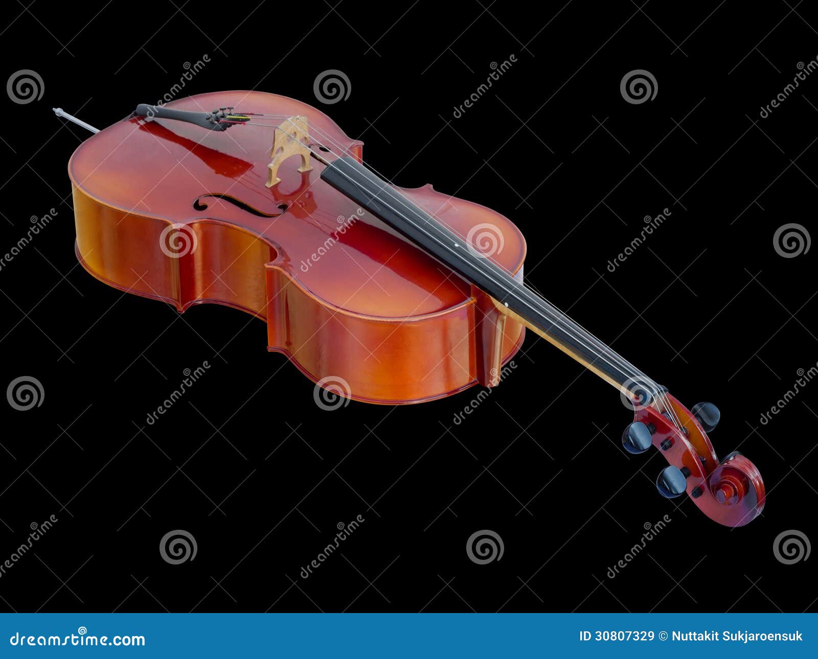 Cello on Black Background Isolated Stock Image - Image of string ...