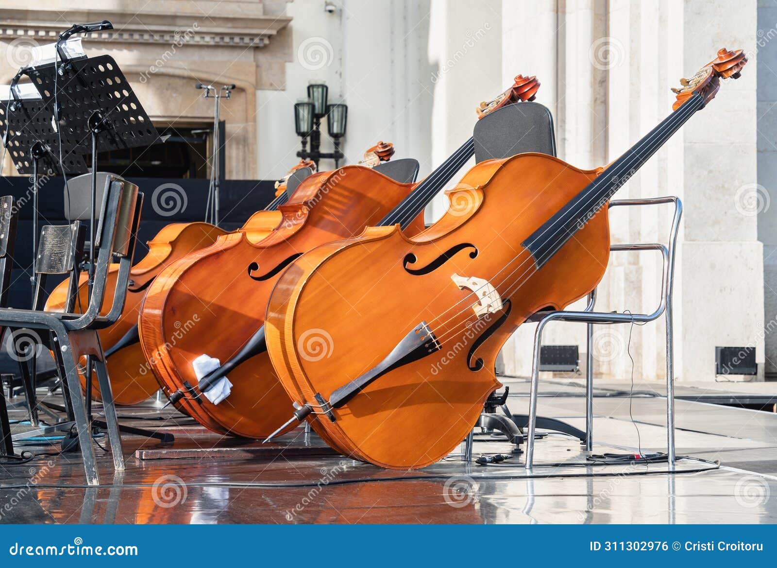 Cello Classical Instrument on an Empty Stage. Stock Photo - Image of ...