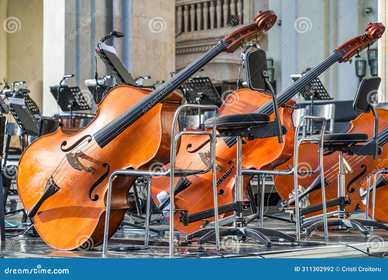 Cello Classical Instrument on an Empty Stage. Stock Photo - Image of ...