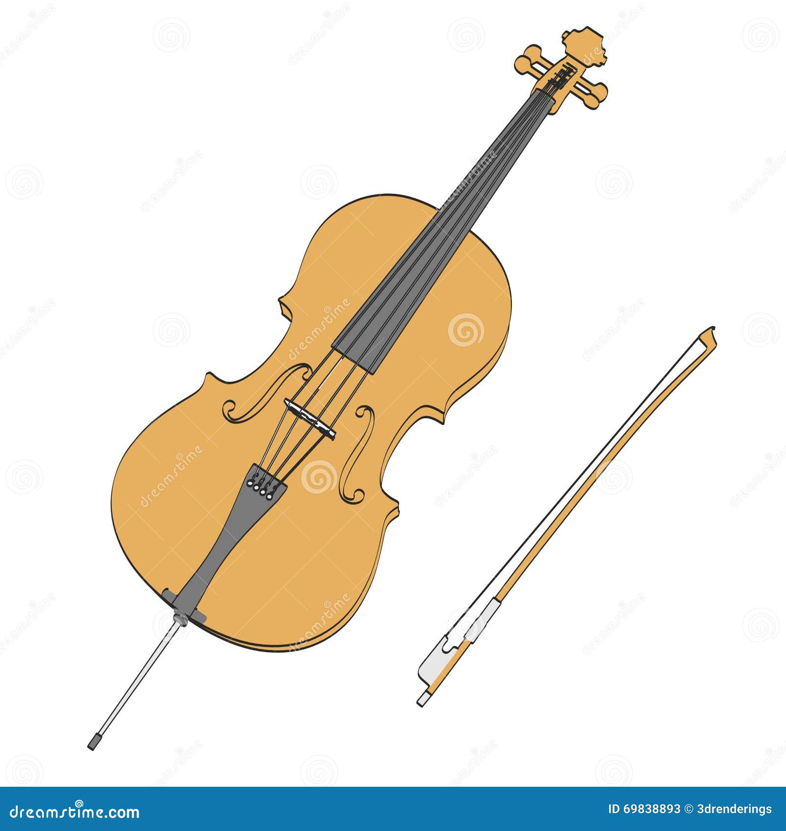 Cello stock illustration. Illustration of toon, instrument - 69838893