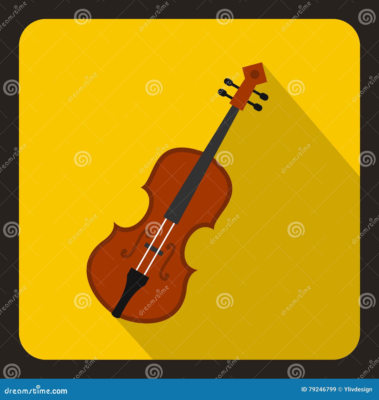 Cello icon, flat style stock vector. Illustration of fiddle - 79246799