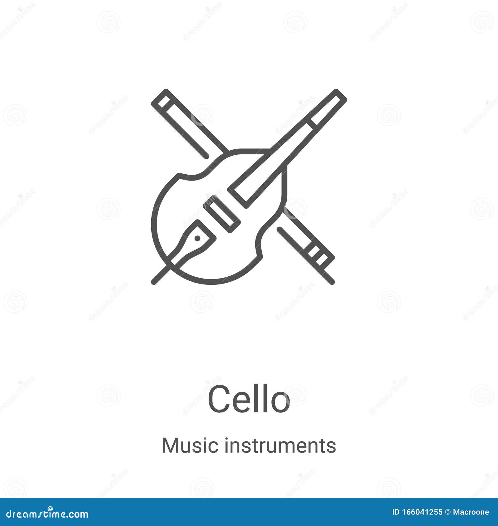 Cello Icon Vector from Music Instruments Collection. Thin Line Cello ...