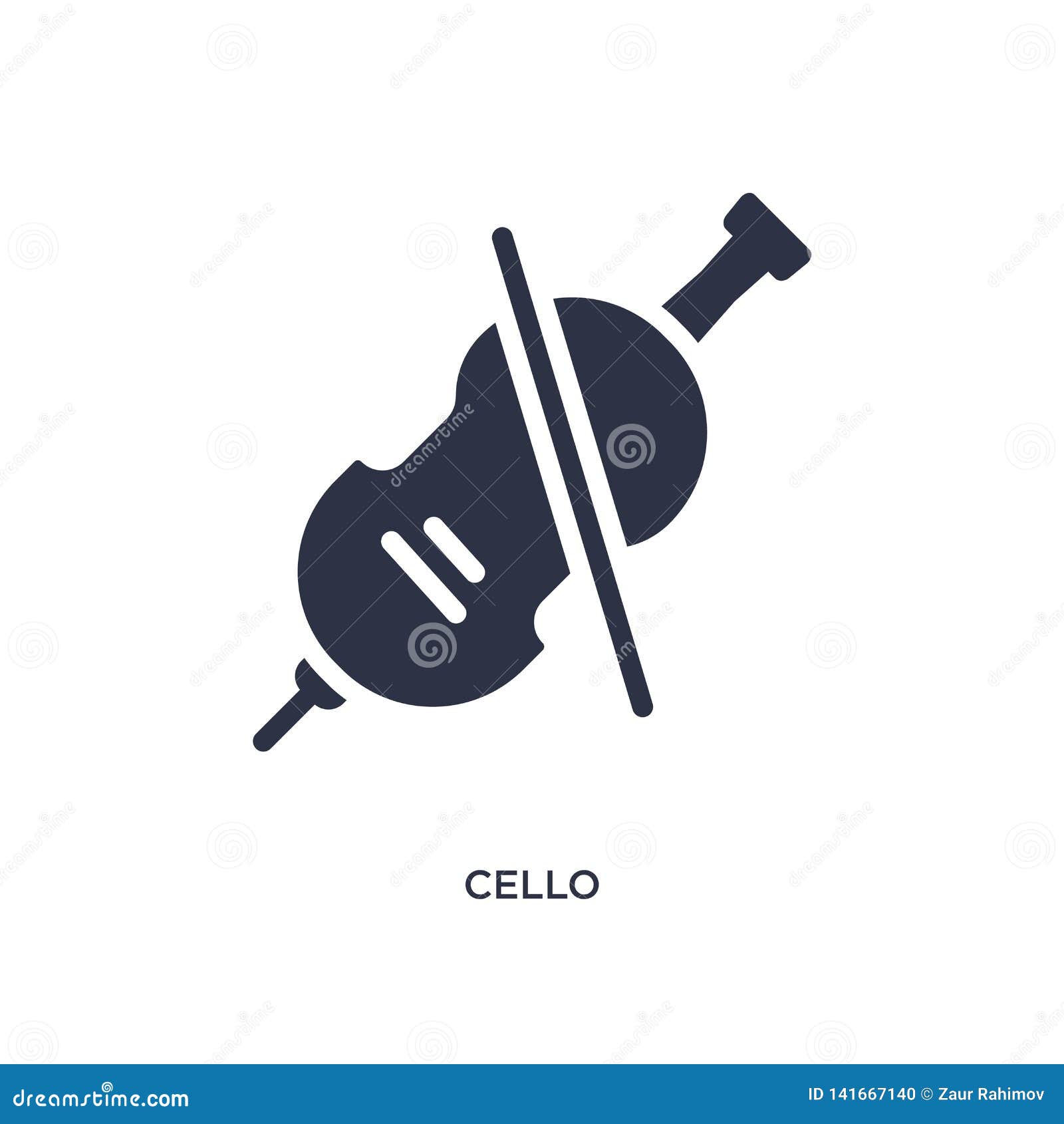 Cello Icon on White Background. Simple Element Illustration from Music ...