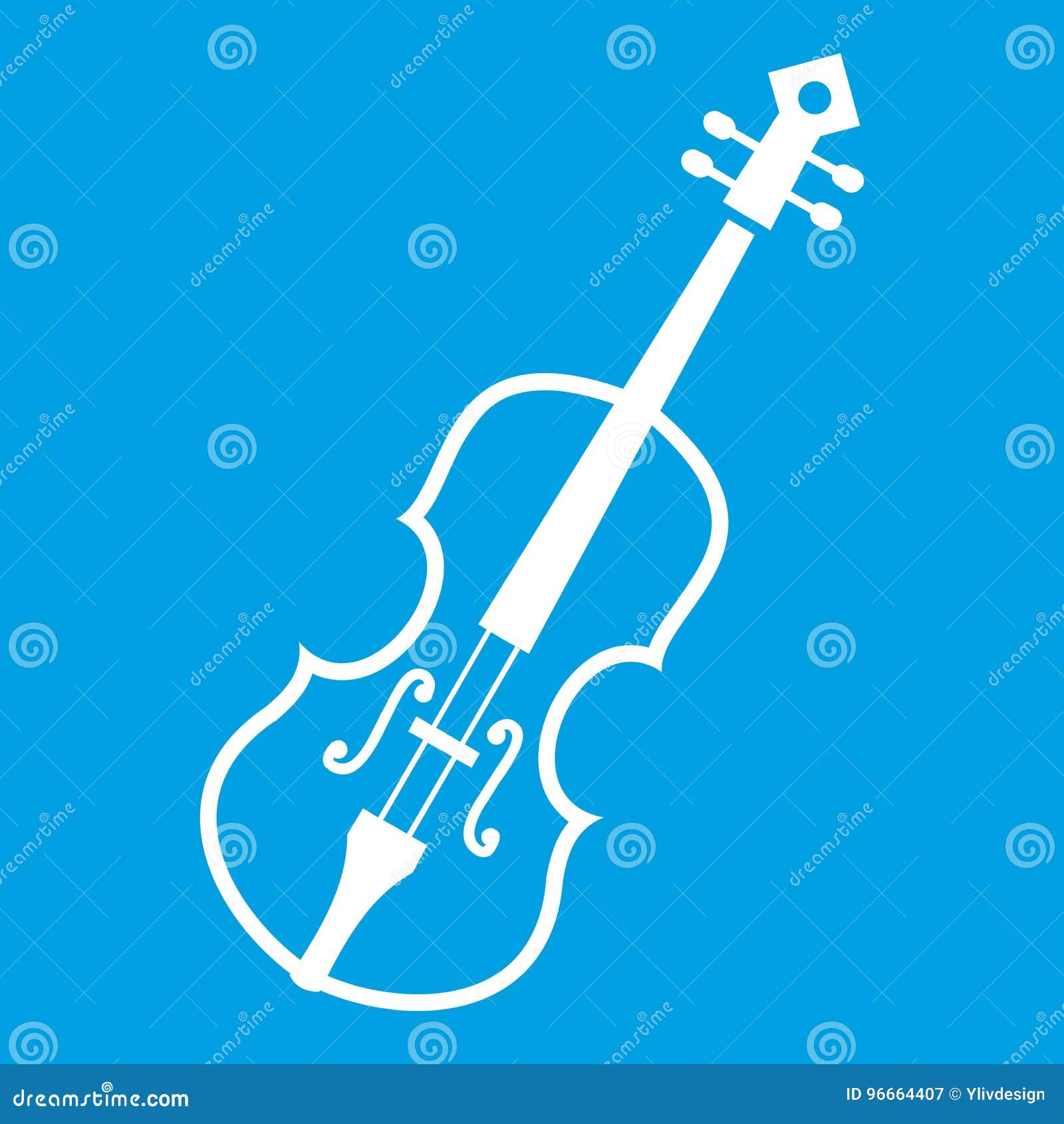 Cello icon white stock vector. Illustration of simple - 96664407