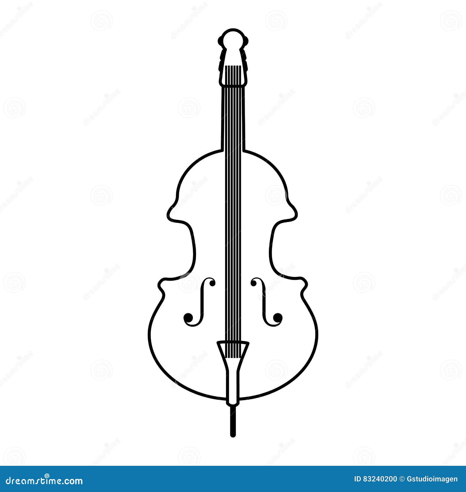 Cello Instrument Isolated Icon Stock Illustration - Illustration of ...