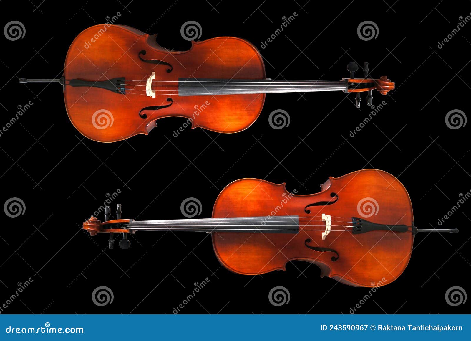 Cello Isolated on Black Background Horizontal Stock Image - Image of ...