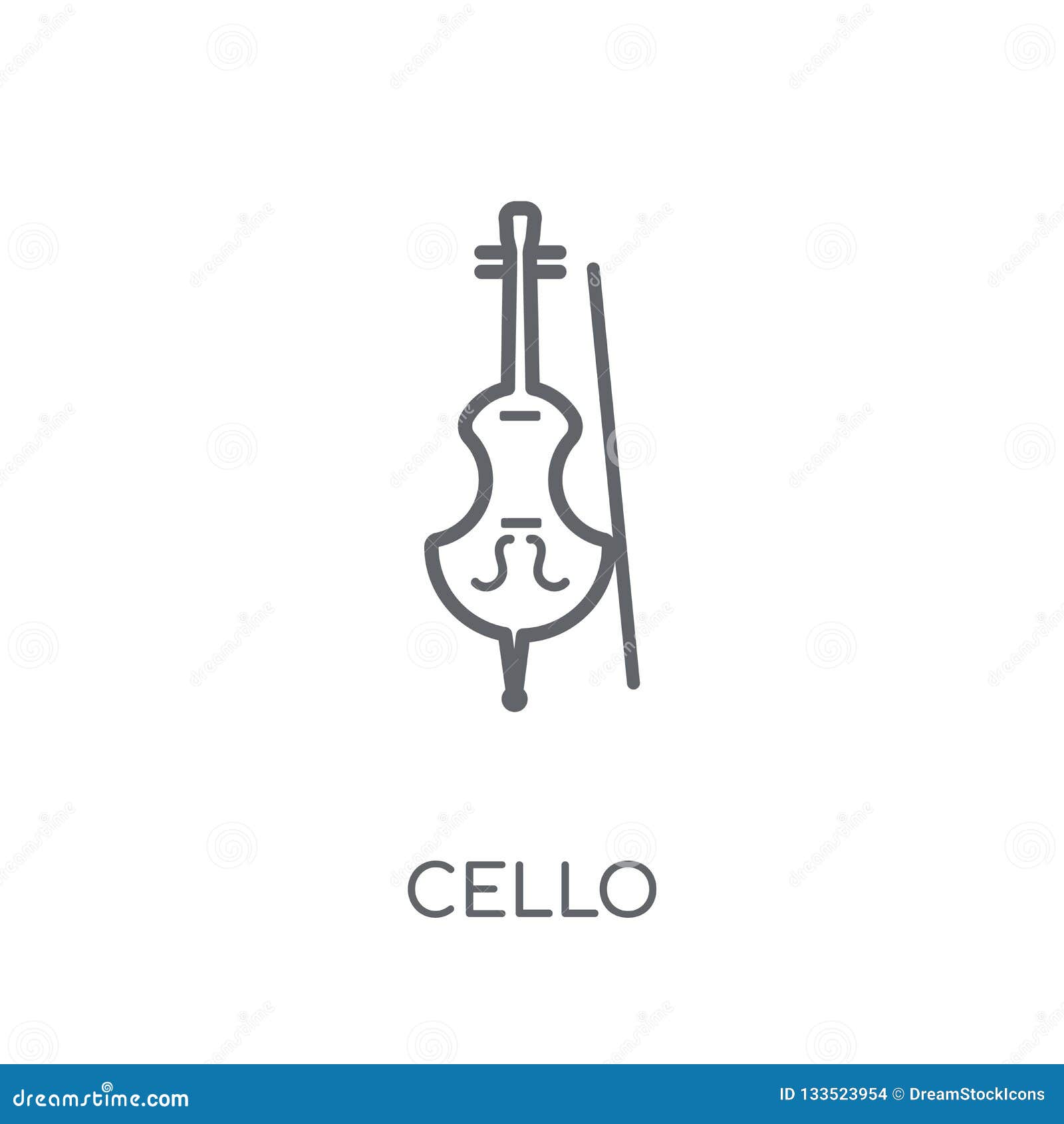 Cello Linear Icon. Modern Outline Cello Logo Concept On White Ba Vector ...