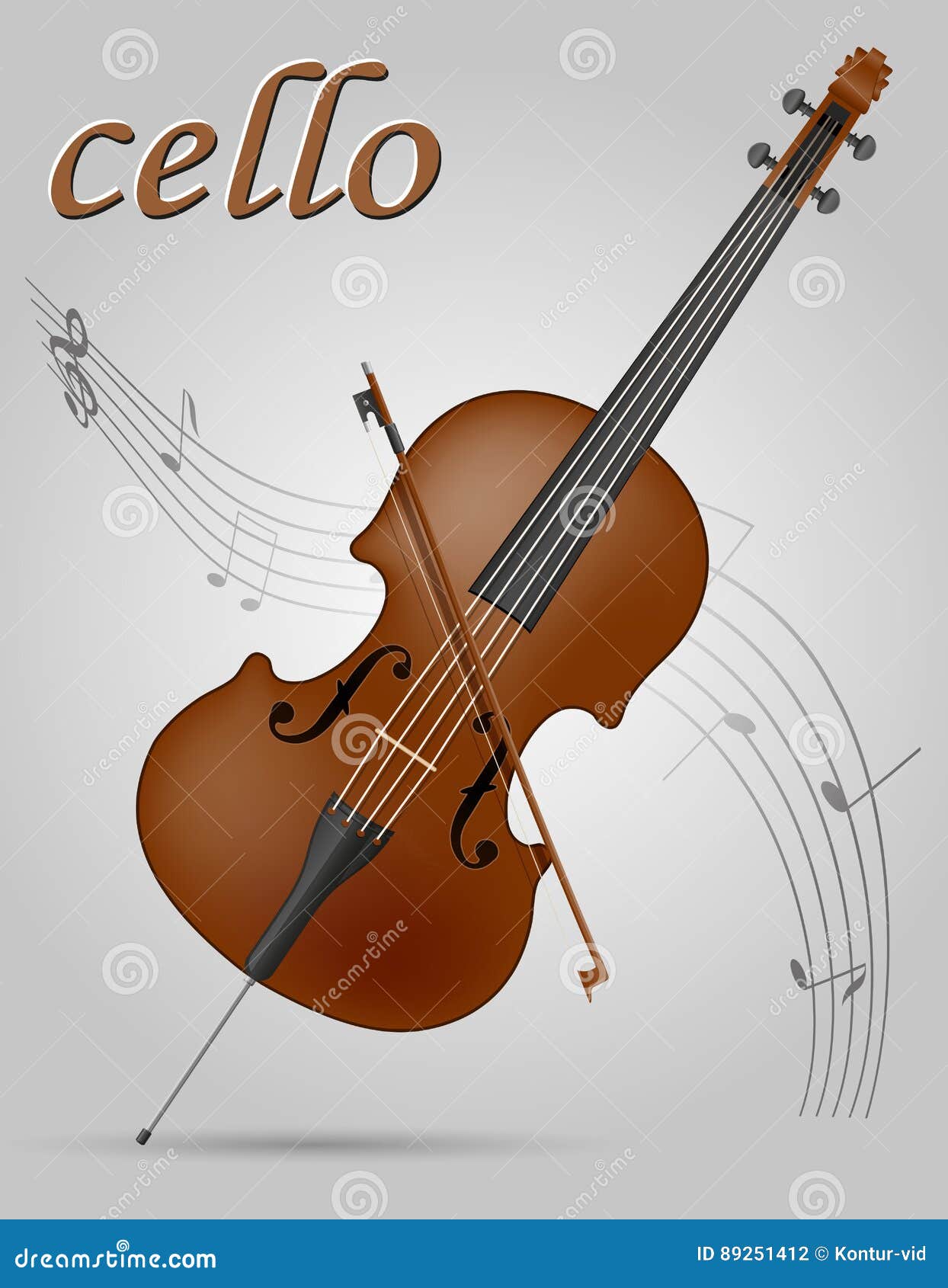 Cello Musical Instrument 3d Illustration Royalty-Free Cartoon ...