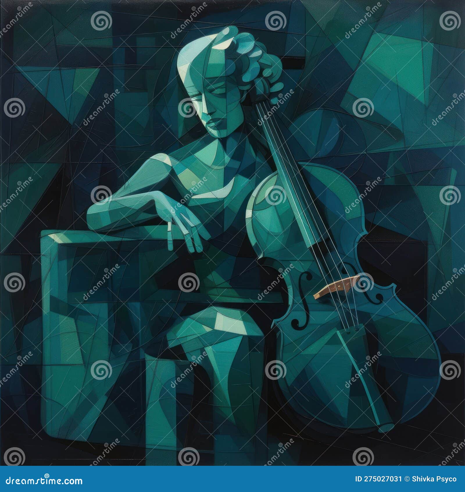 Cello Painting of a Man Playing Cello Image Generative AI Stock ...