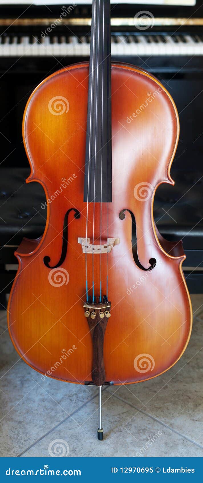 Cello panoramic view stock image. Image of tone, classic - 12970695