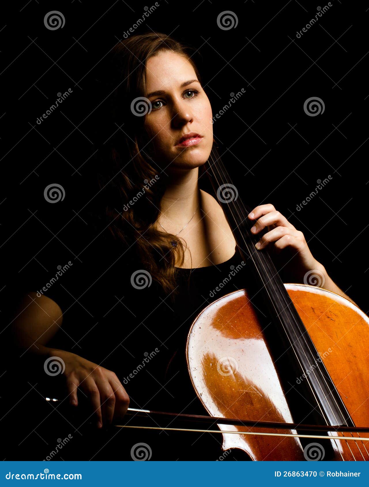 Cello player stock photo. Image of play, pretty, violoncello - 26863470